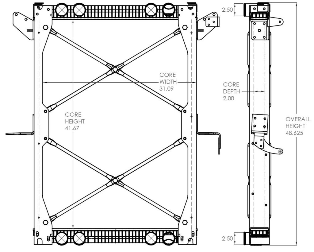 Freightliner Century Columbia M2 112 Radiator With Frame Replaces OEM ...